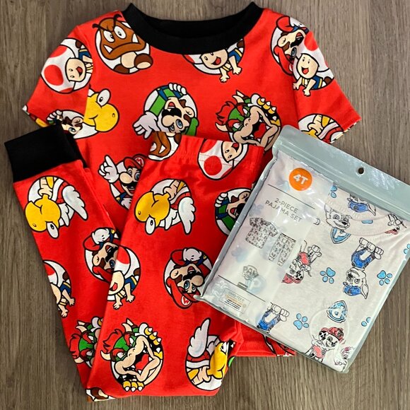 Pajamas | 44t Boy Sleep Set Bundle Super Mario Paw Patrol | Poshmark